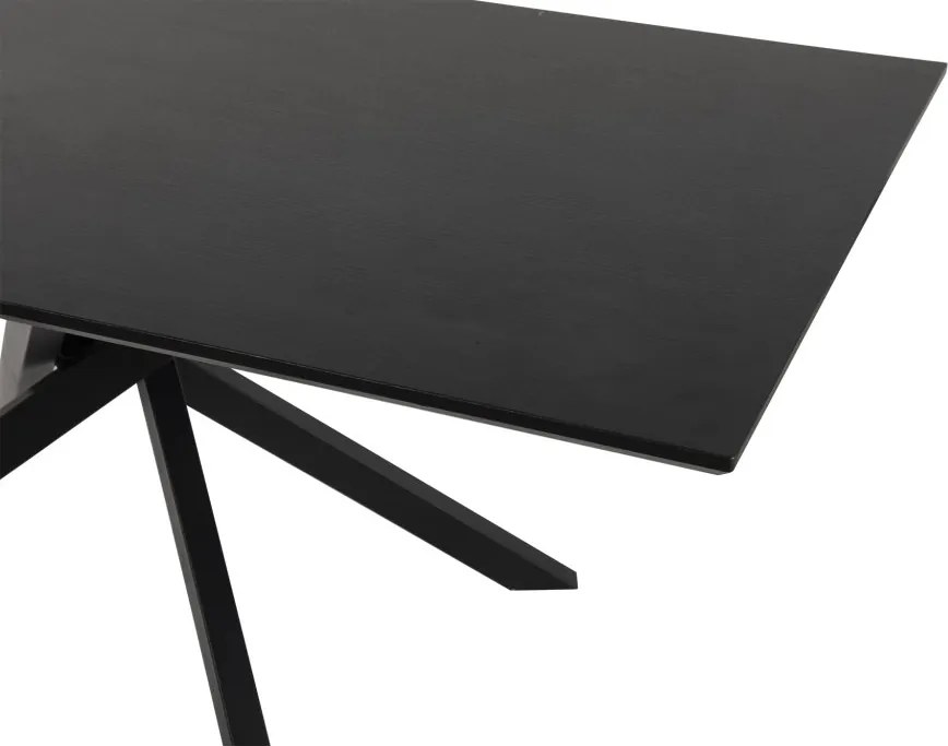 Vikio Jídelní set pro 4 osoby 180x90 cm černý, krémová látka VJS208-4K