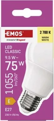 Emos lighting LED žárovka Classic A60 / E27 / 9,5 W (75 W) / 1055 lm / teplá bílá 1525733280