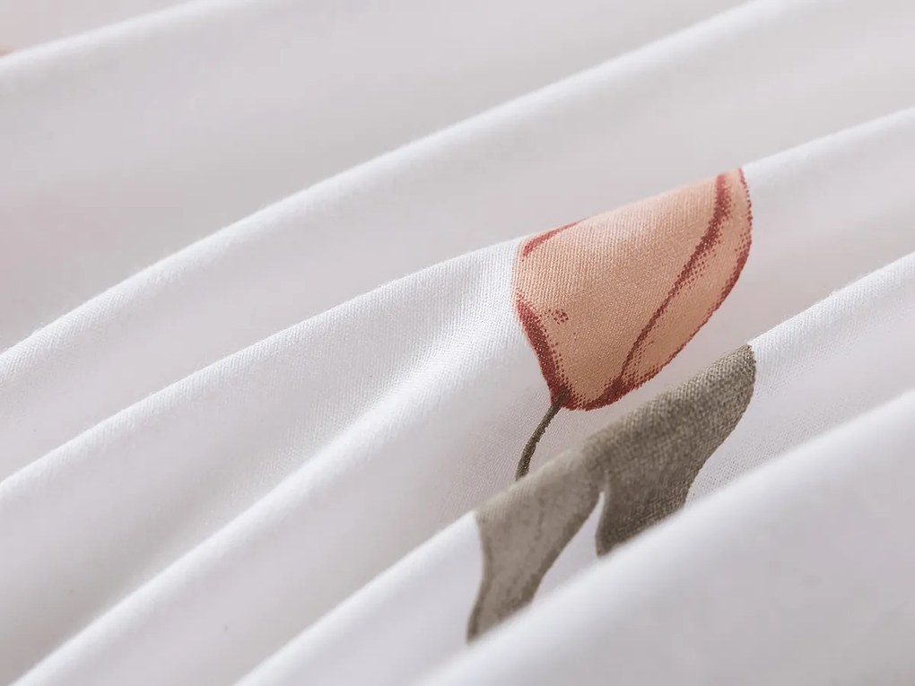 XPOSE® Bavlněné Renforcé povlečení TULIPÁNY DUO - hnědé