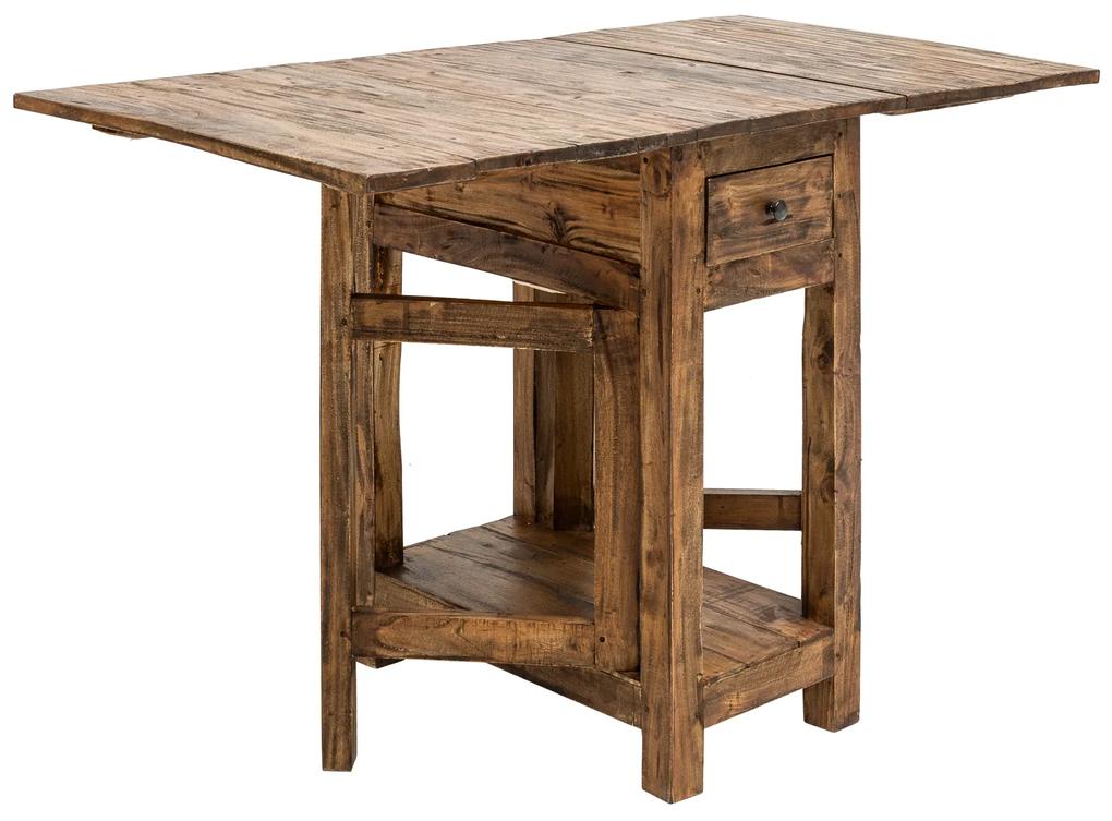 Noble Home Rozkládací stolek Cofero, 119 cm, masivní mahagonové dřevo