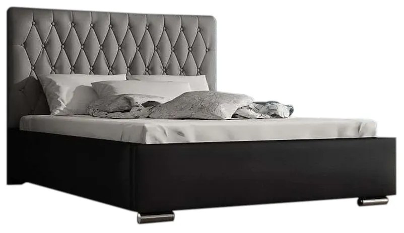 Čalouněná postel REBECA + rošt + matrace, Siena04 s knoflíkem/Dolaro08, 120x200