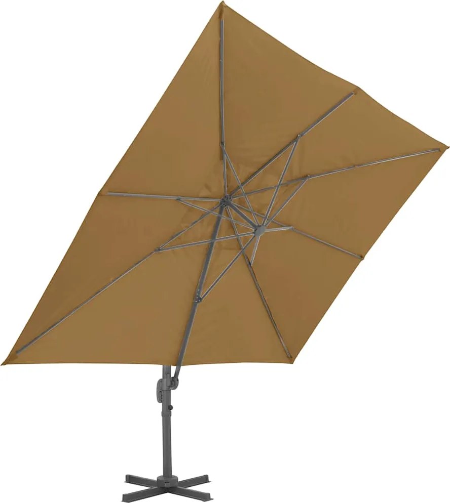 Zahradní slunečník s přenosným stojanem taupe 276349