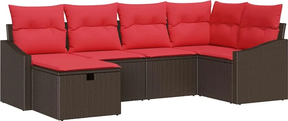 Set pohovek 6 ks Hnědá polyratan 3359283