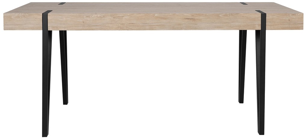Jídelní stůl 180 x 90 cm, světlé dřevo s černou ADENA Beliani