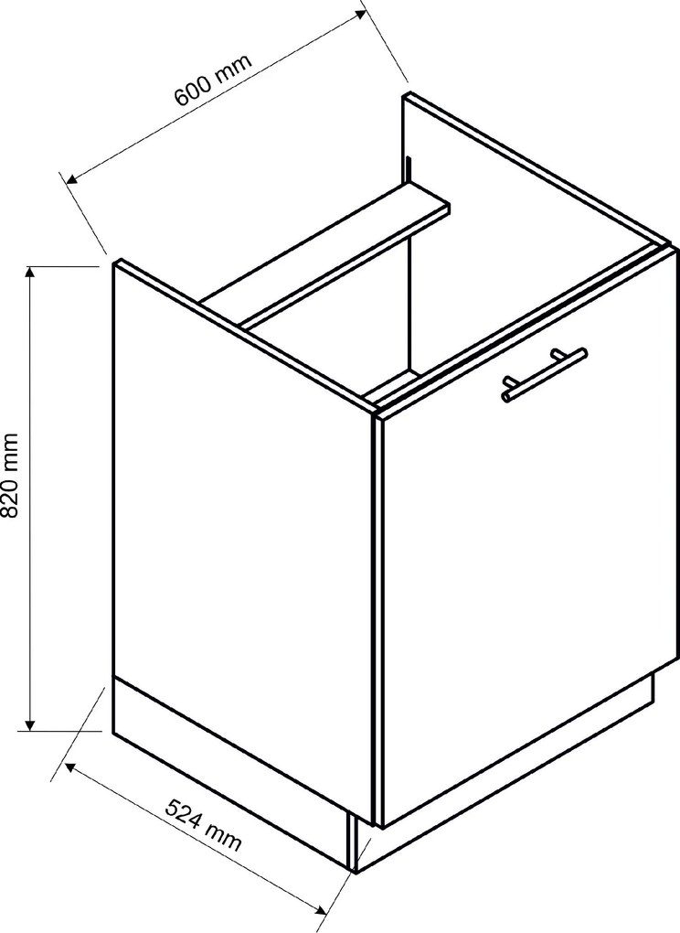 ALFASHOP ZOYA dolní D60PC P/L dub