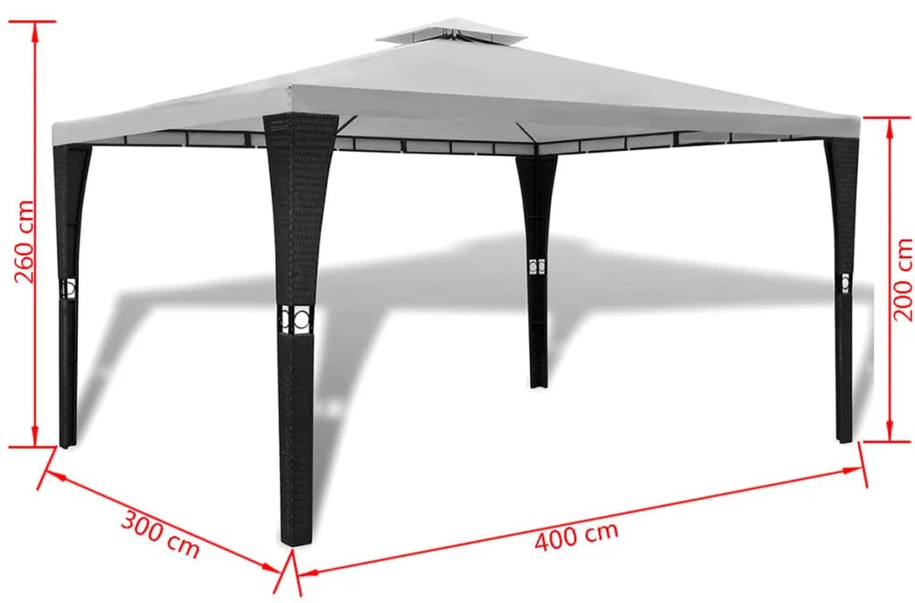 vidaXL Altán se střechou 3 x 4 m krémově bílý