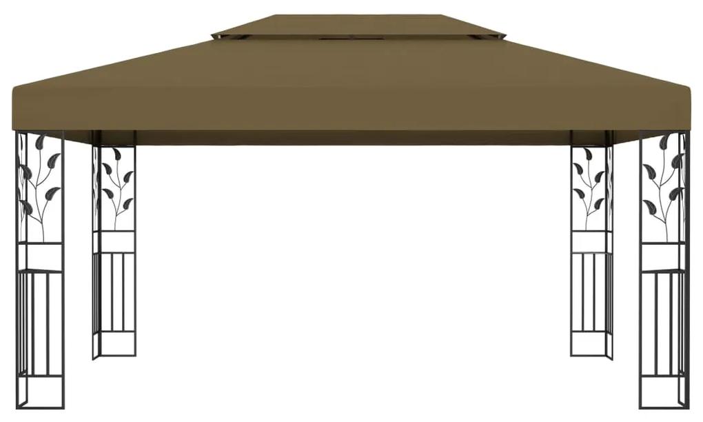 vidaXL Altán s dvojitou střechou 3 x 4 m taupe 180 g/m²