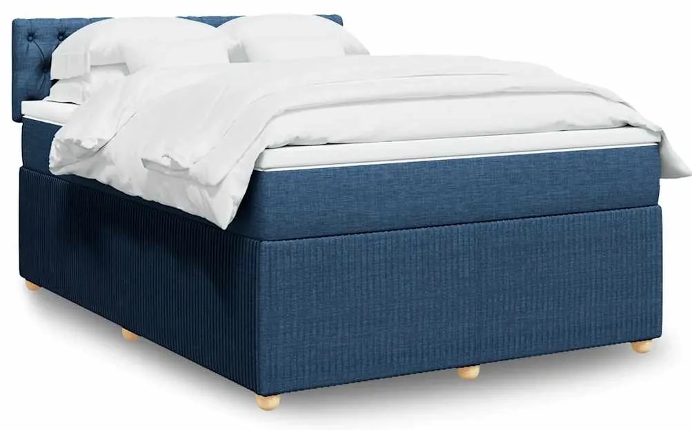 Box spring postel s matrací modrá 160x200 cm textil 3289820