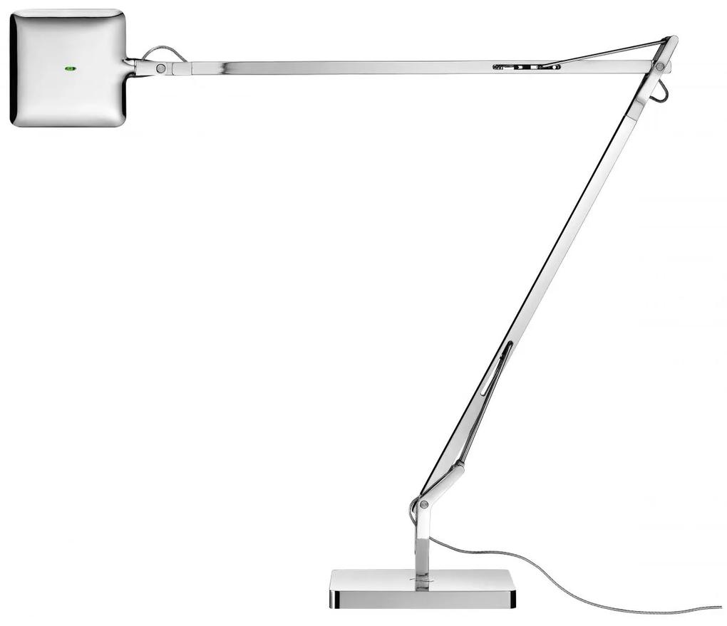 Flos F3311057 Kelvin LED, chromová stolní lampa na pracovní stůl, 7,5W LED  3000K, 48+58cm | BIANO