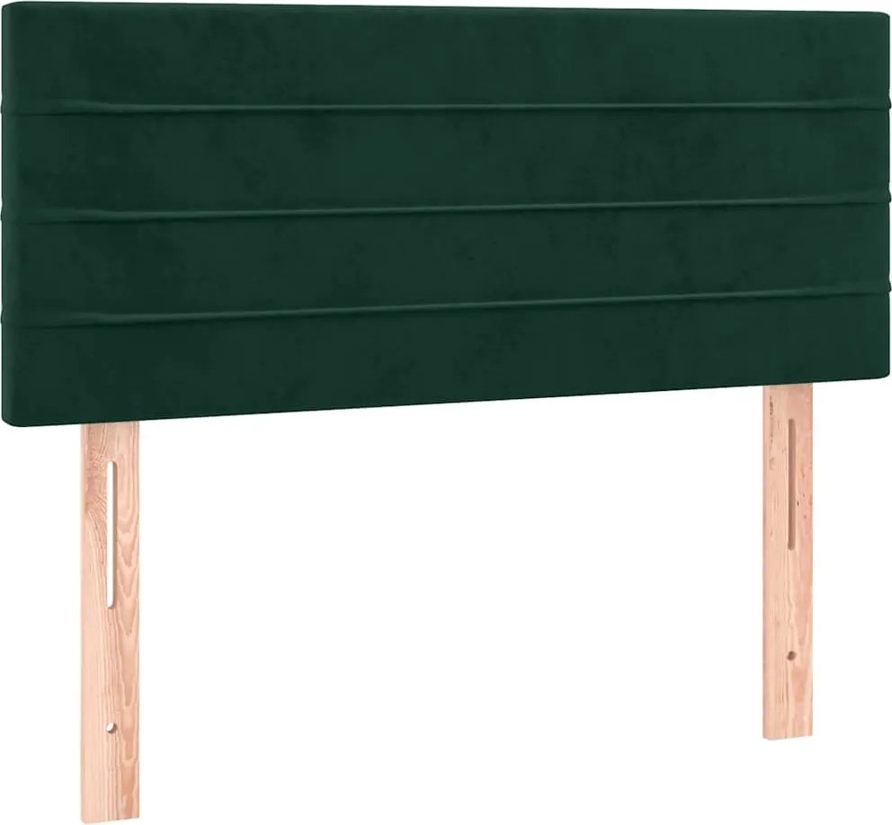 Box spring postel s matrací tmavě zelená 90x200 cm samet 3127532