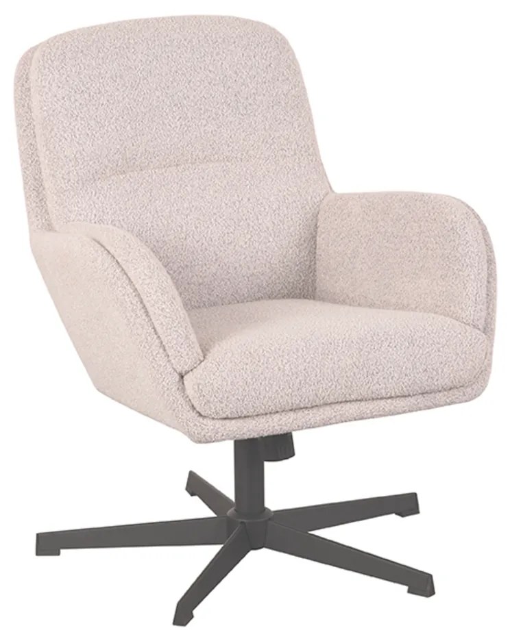 LABEL51 Otočné křeslo MOSS světlé bouclé s područkami CH-73.013