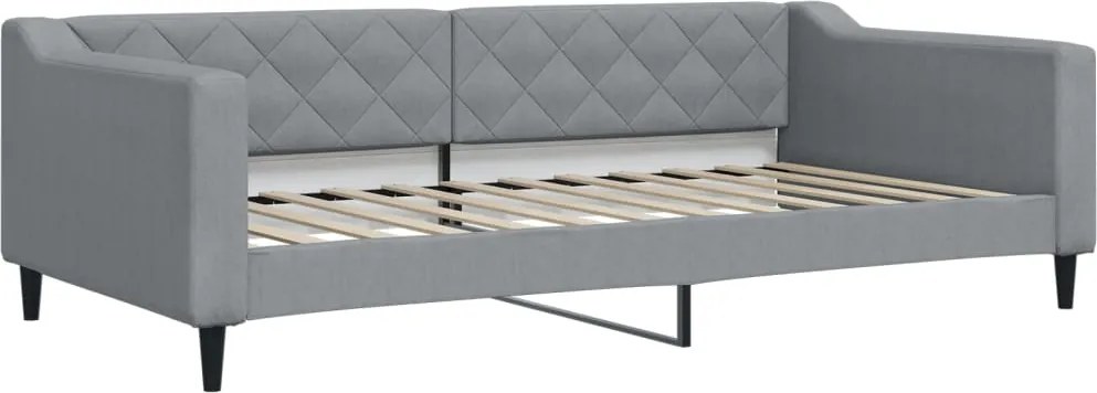 Válenda s přistýlkou a zásuvkami světle šedá 100x200 cm textil 3197467
