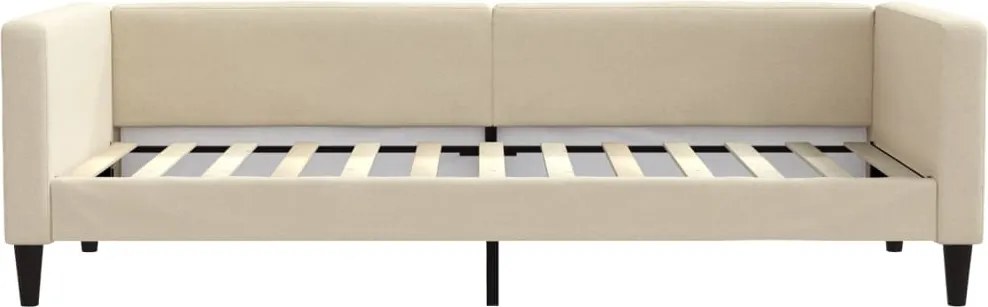 Válenda s přistýlkou a zásuvkami krémová 100 x 200 cm textil 3196623