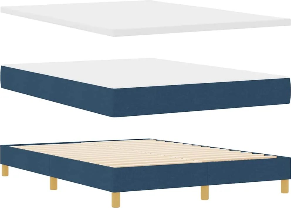 Postel s boxspringem s polštářem Modrá 140 x 200 cm textil 3338929