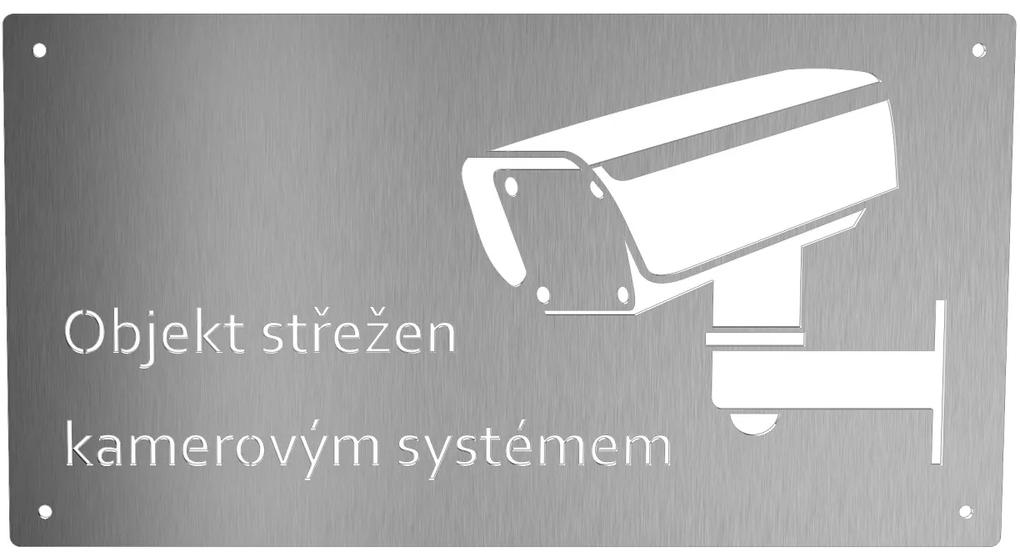Informační cedule - objekt střežen kamerovým systémem Velikost: 30 x 15 cm (L), Text: SLOVENSKY