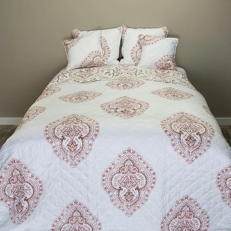 Bílý prošívaný přehoz přes postel Audrey - 140*220 cm