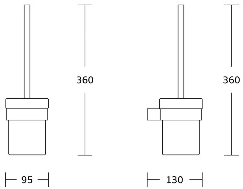 Mexen příslušenství, Pavo wc kartáč černá, 7030450-70