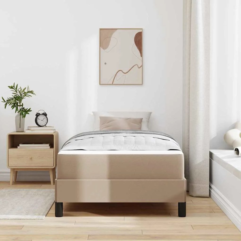 Rám postele s matrací Cappuccino 90 x 200 cm textil 3398612
