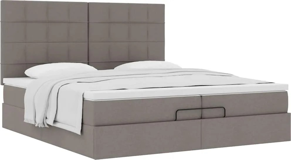 Osmanský rám postele s matracíes taupe 200x200cm textil 3313186