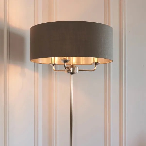 Endon 94378 - Stojací lampa HIGHCLERE 1xE14/40W/230V šedá/lesklý chrom