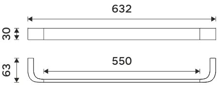 Držák na ručníky a osušky černý mat 63 cm na zeď NIMCO NIKAU černá NKC 30061-90