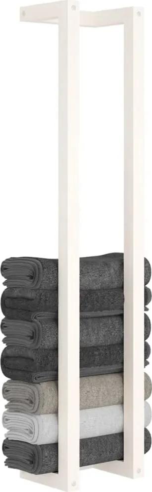 vidaXL Věšák na ručníky 23 x 18 x 110 cm masivní borové dřevo [822405] Barva: Bílá