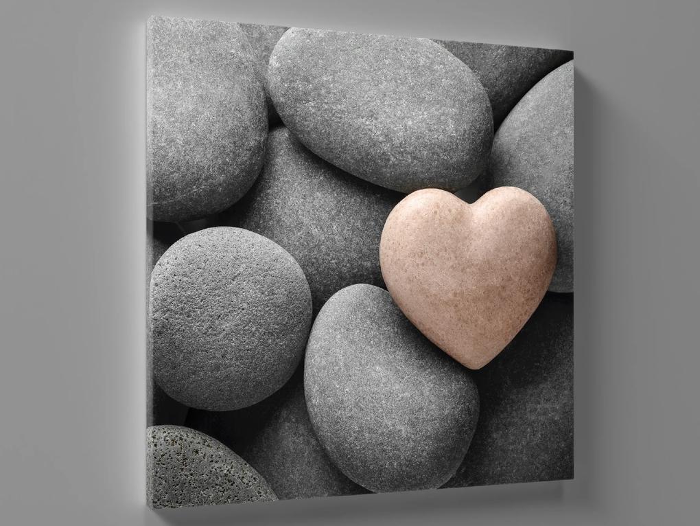 Liox Obraz srdce mezi kameny Rozměr: 100 x 100 cm