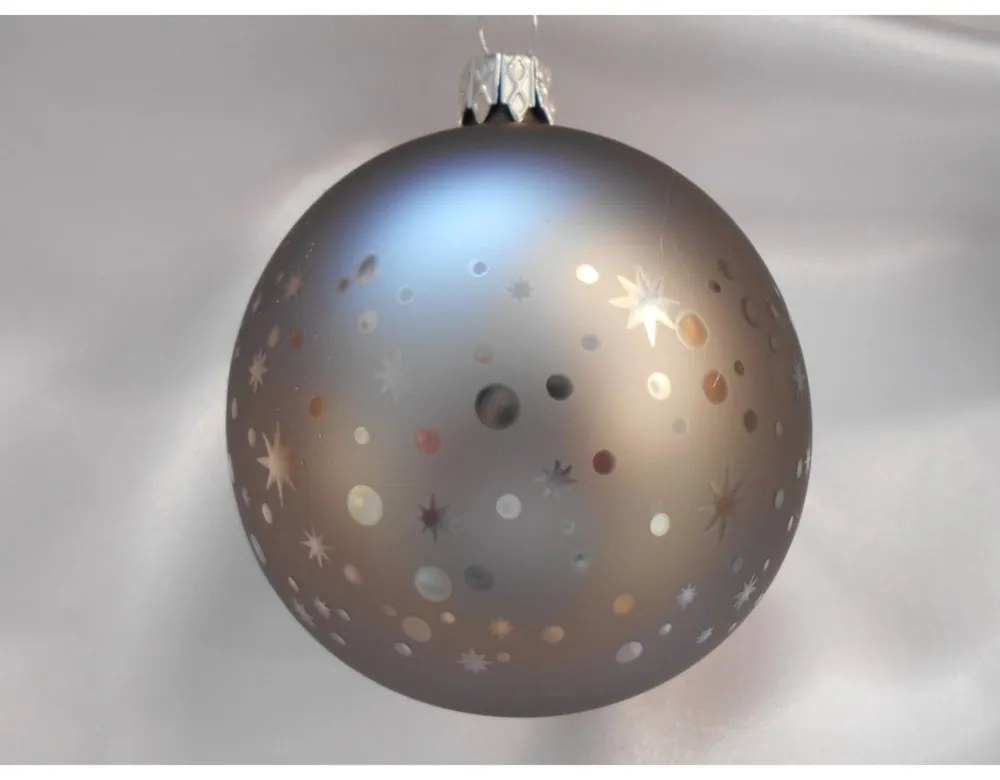 Vánoční koule 8 cm dekor puntíky / tečky SET/6ks