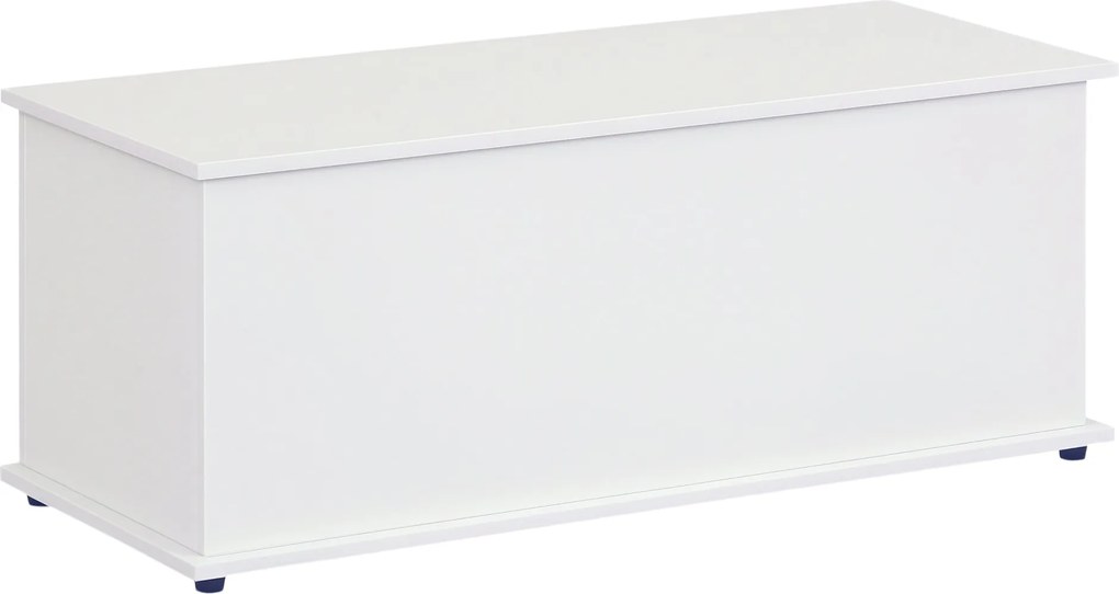 HOMCOM Dřevěný Úložný Truhlicový Otoman s Víkem pro Uložení v Ložnici a Obývacím Pokoji, Nosnost 120 kg, 100x40x40 cm, Bílý | Aosom