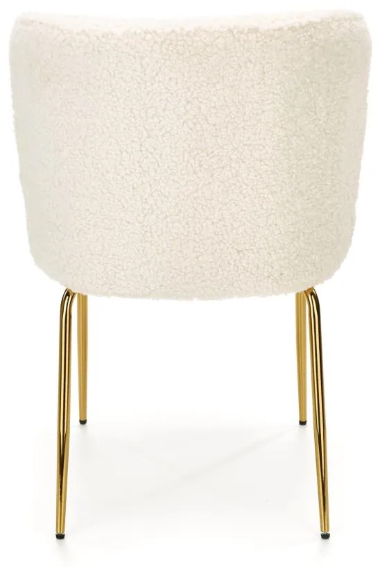 Designová židle K474 krémová/zlatá