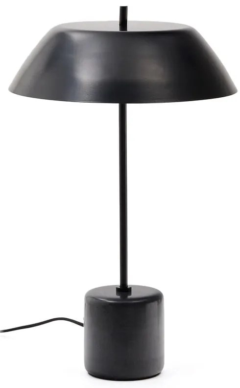 Černá mramorová stolní lampa s kovovým stínidlem (výška 58 cm) Sayra – Kave Home