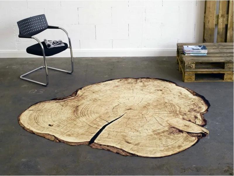 Moderní kusový koberec Nature 102004 | imitace dřeva Typ: kulatý 200 cm |  BIANO