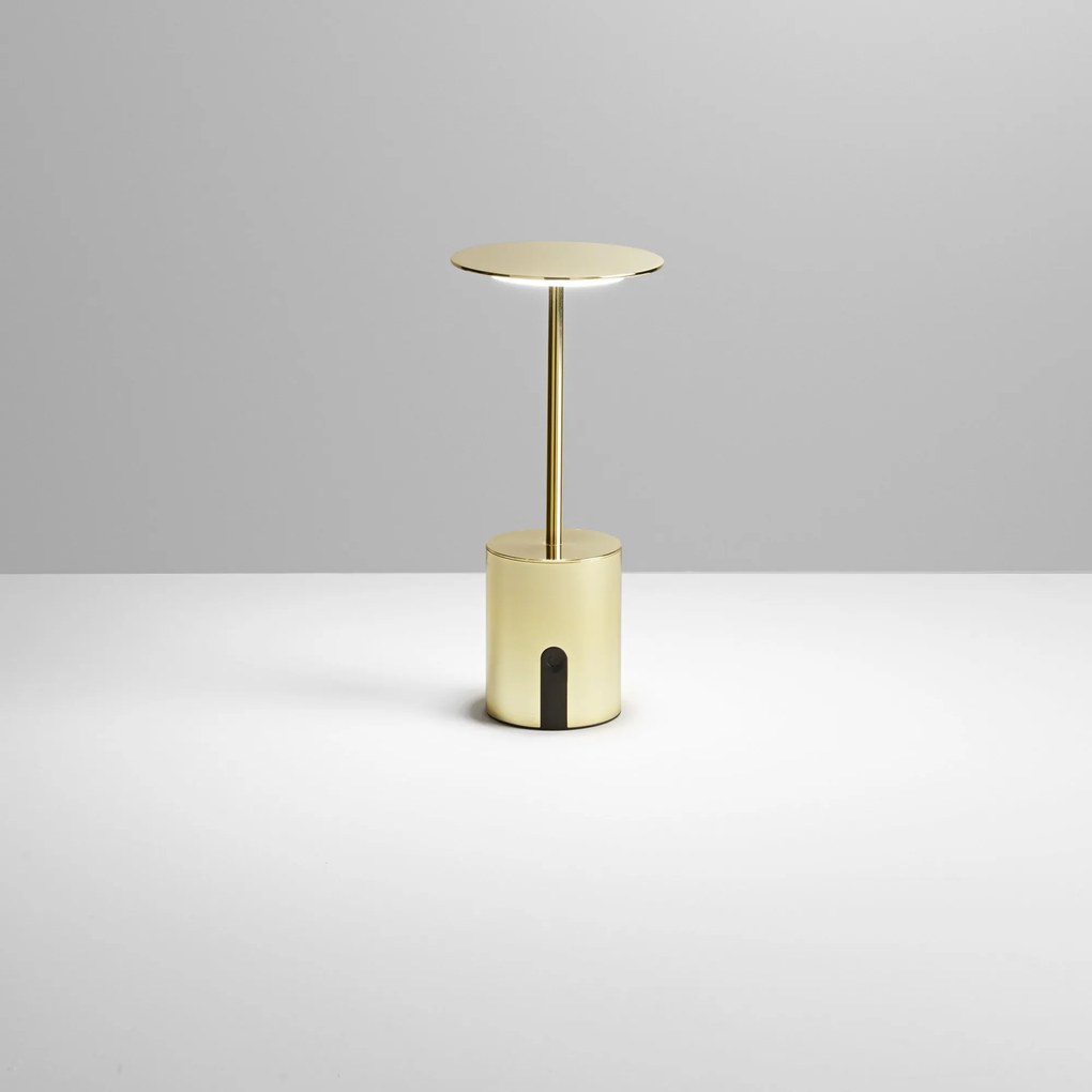 FAN LED-LIBERTY-ORO Nabíjecí venkovní svítidlo LIBERTY LED TOUCH DIMM zlatá 3000K IP44 baterie 4000 mAh bezdrátové + USB nabíjení - FANEUROPE