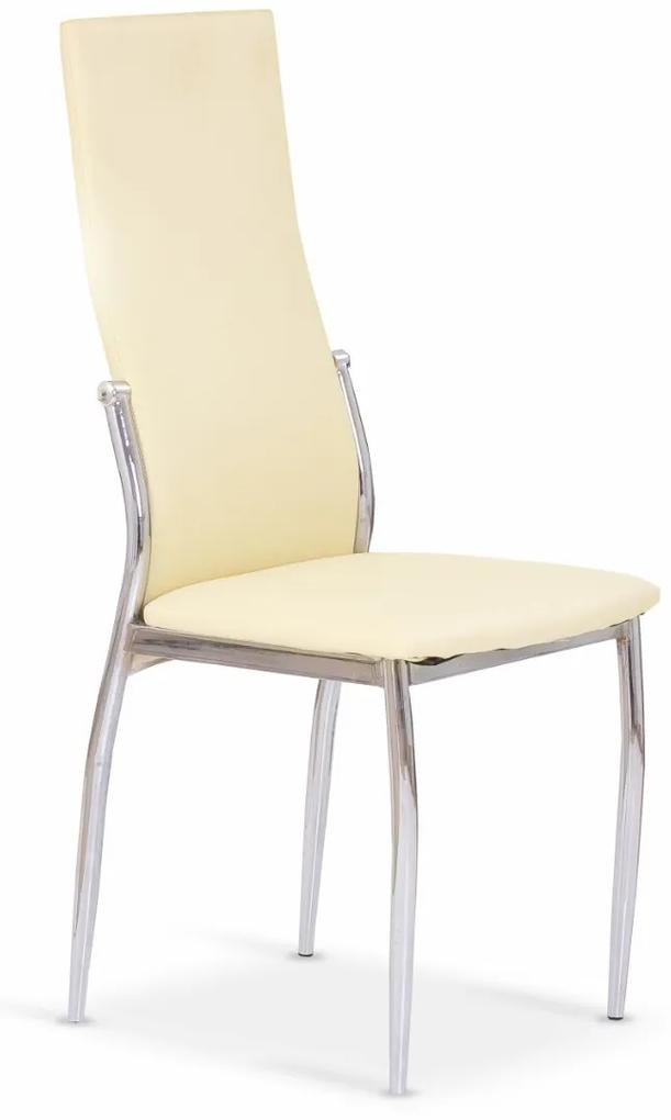 Moderní jídelní židle Eko kůže Krémová VEZURIA