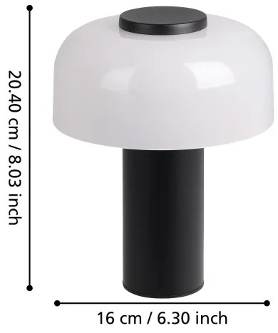 Eglo 900984 - LED Stmívatelná venkovní lampa PONENTE 2,25W/5V IP44 černá/bílá