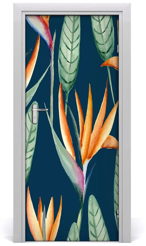 Samolepící fototapeta na dveře Strelitzia reginae 75x205 cm