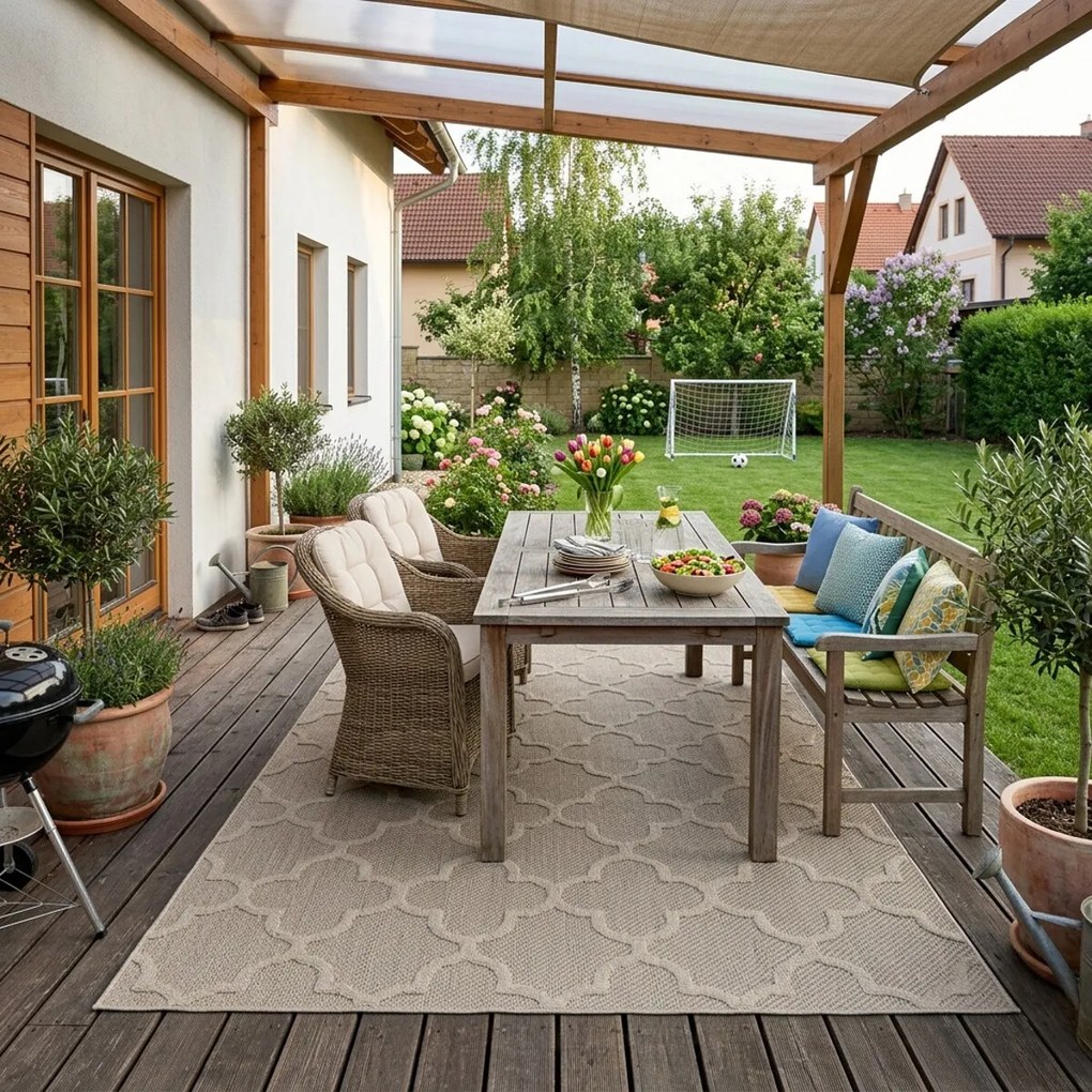 Ayyildiz, Kusový koberec Patara 4951 Beige – na ven i na doma, 200x290, béžová, chodba / předsíň
