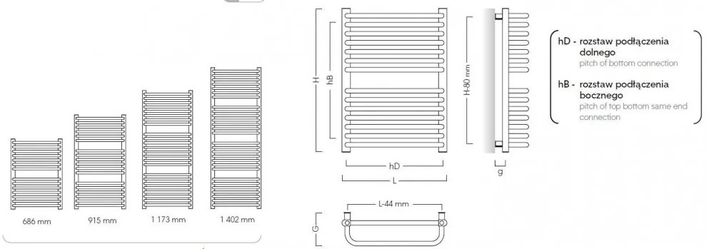 Instalprojekt Koupelnový radiátor STANDARD 3D Barva radiátoru - Bílá, Rozměr radiátoru - 500 x 1402 mm, výkon 1114 W, Typ připojení - Klasické (na rozteč) RADSTA3501435