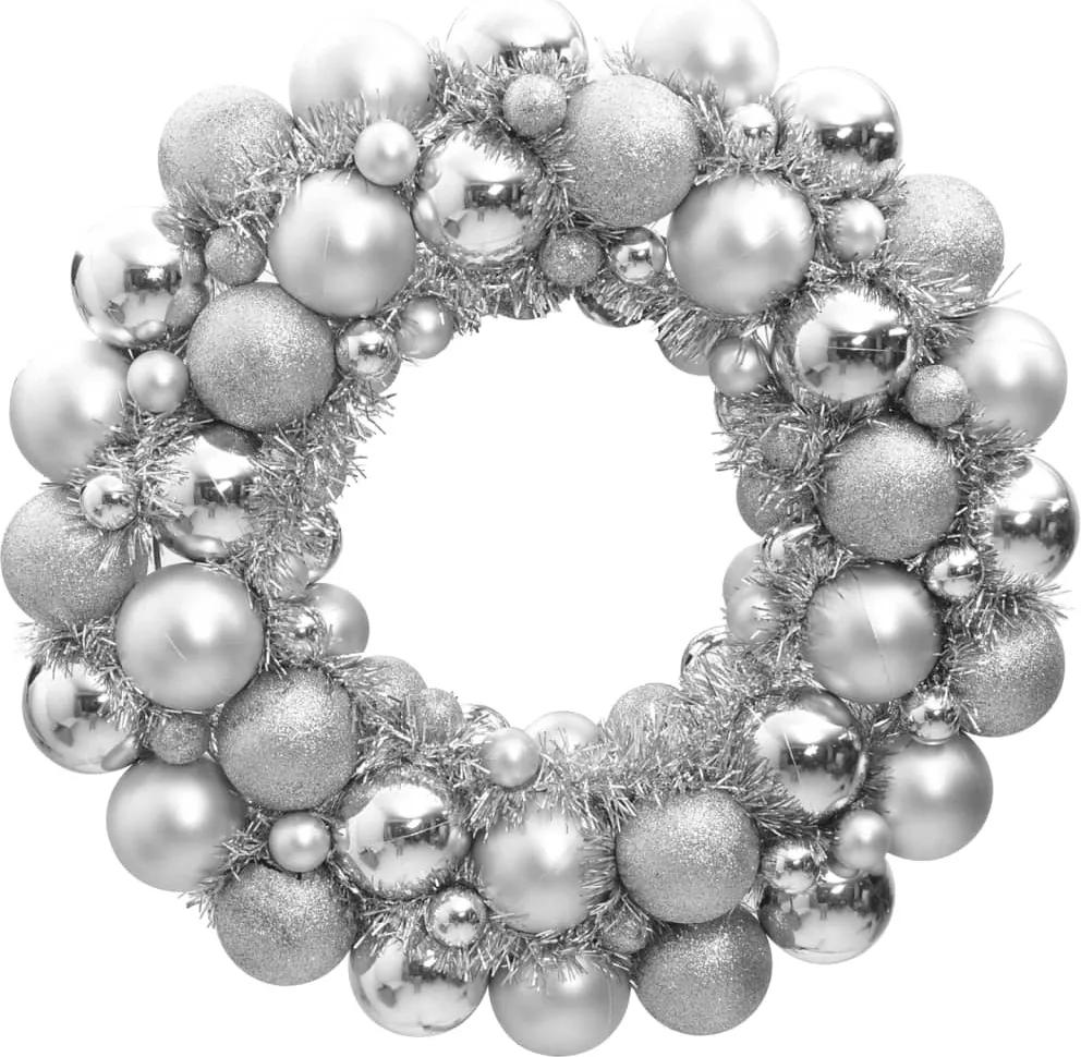 vidaXL Vánoční věnec 45 cm polystyren [356121] Barva: Bílo-šedá