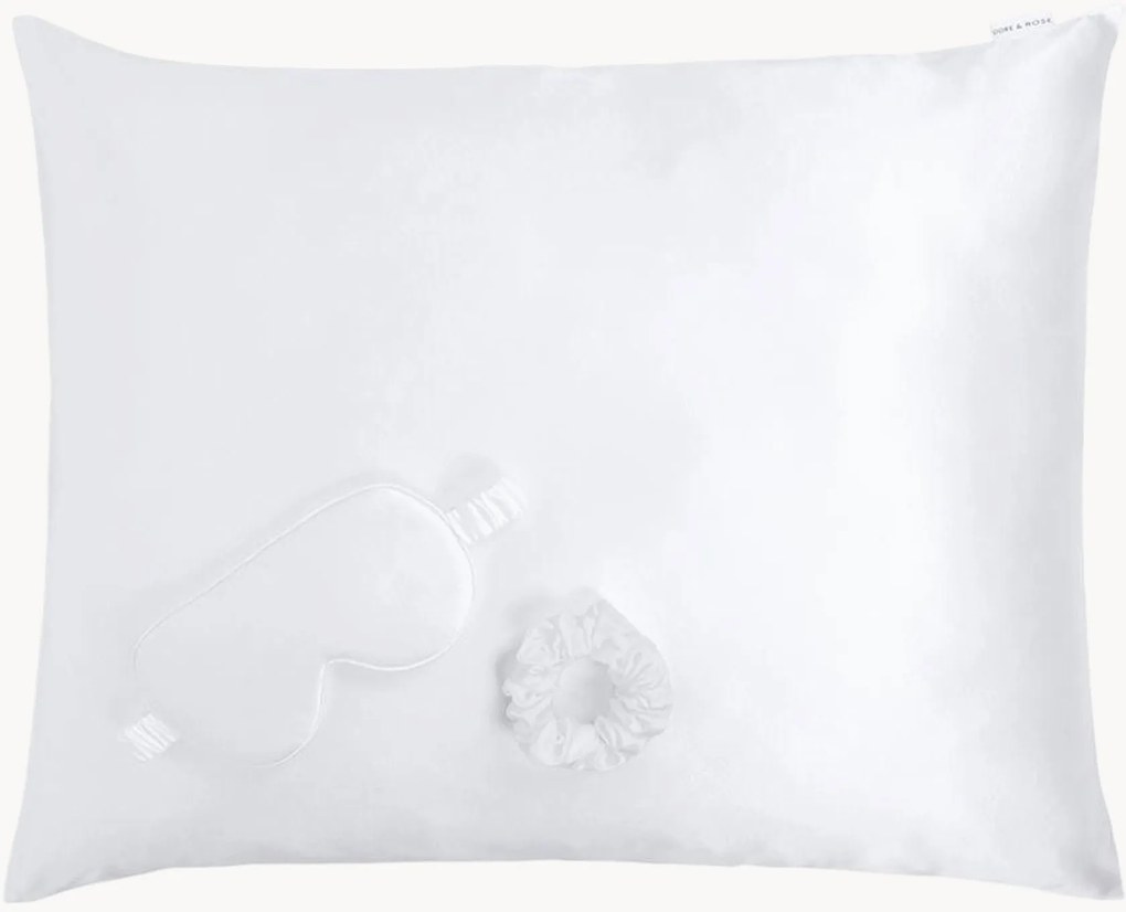 Sada na spaní z hedvábí White M, 3 díly