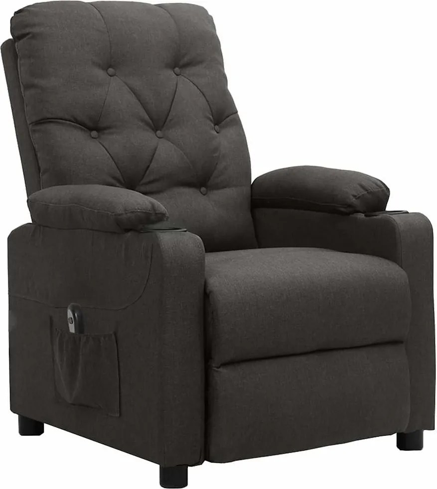 Elektrické polohovací křeslo tmavě šedé textil 3098840
