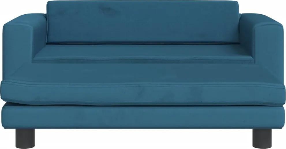 vidaXL Dětská pohovka s podnožkou 100 x 50 x 30 cm samet [3196407] Barva: Černá