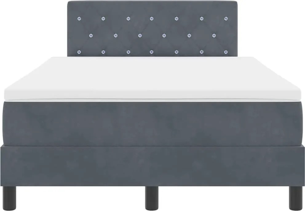 Postel s boxspringem s matrací Tmavě šedá 120 x 190 cm samet 3339093