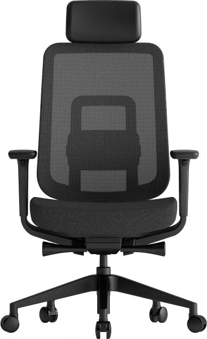 Office Pro Kancelářská ergonomická židle K42  SP – síť/ čalouněná, černá