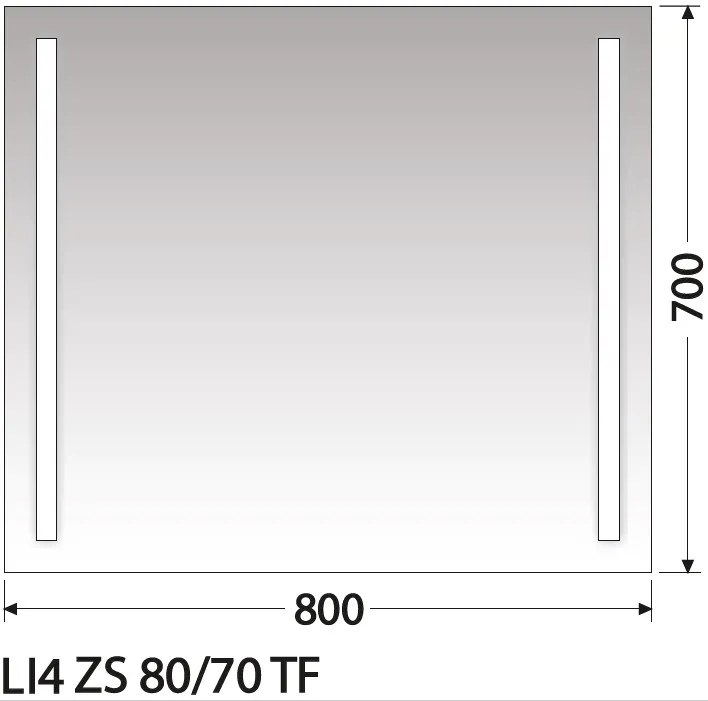 INTEDOOR zrcadlo s LED osvětlením LI4 ZS 80/70 TF