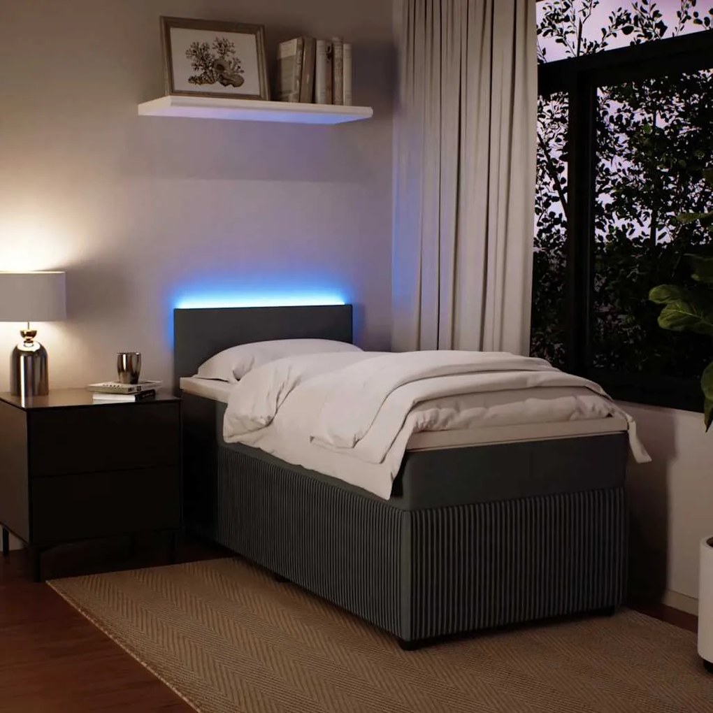 Box spring postel s matrací tmavě šedá 80 x 200 cm samet 3289885