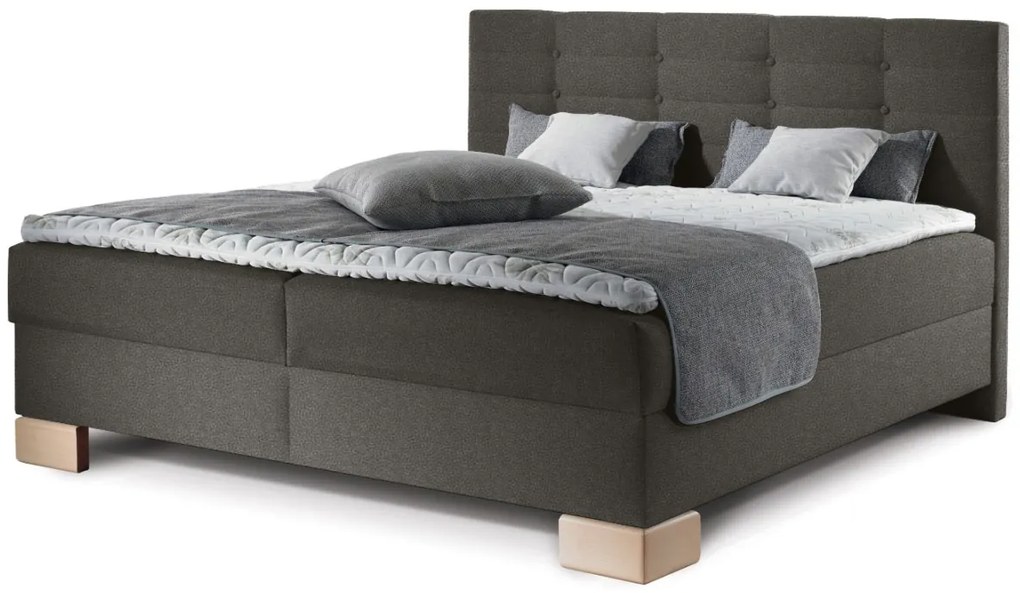 New Design Viana Boxspring 180x200cm šedá ekokůže