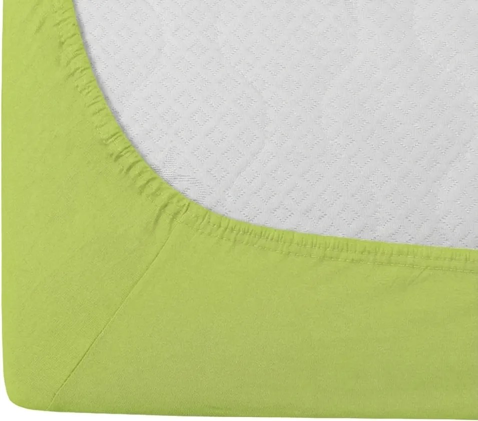 Jersey prostěradlo BASIC světle zelené 90 x 200 cm