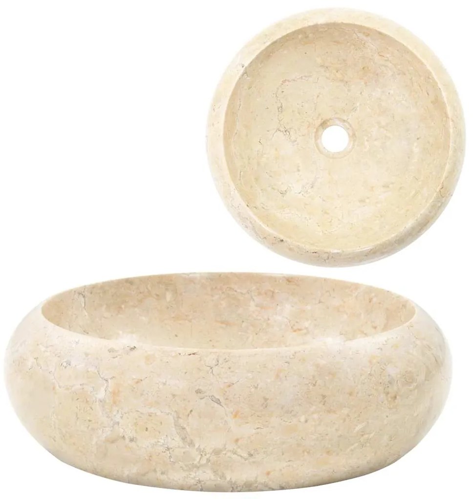Umyvadlo 40 x 12 cm mramor krémové 142767