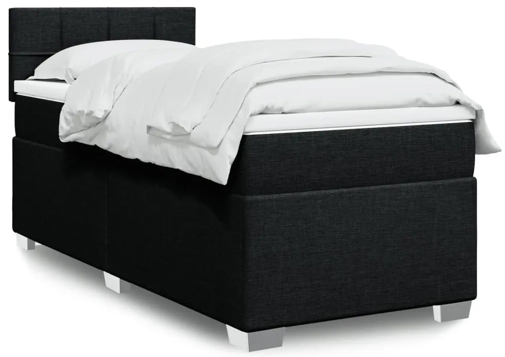 Box spring postel s matrací černá 80 x 200 cm textil 3285717